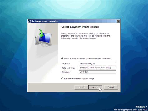 Windows 7 System Restore From Backup Image
