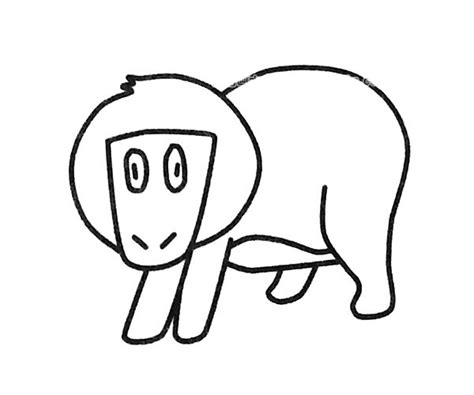 狒狒简笔画卡通画 狒狒怎么画 大山谷图库
