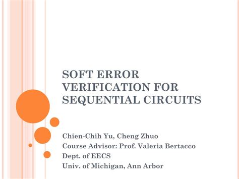 Ppt Soft Error Verification For Sequential Circuits Powerpoint Presentation Id4751756