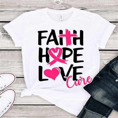 Love Hope Cure Svg Faith Hope Love Cure Svg Breast Cancer Awareness