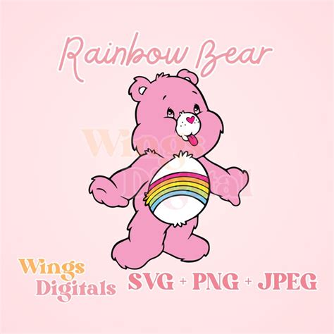 Rainbow Care Bear Layered Svg Png 300dpi Jpeg Etsy