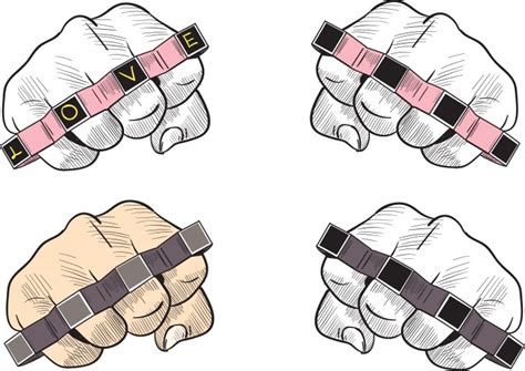 Brass Knuckle Fist Royalty Free Vector Image Vectorstock