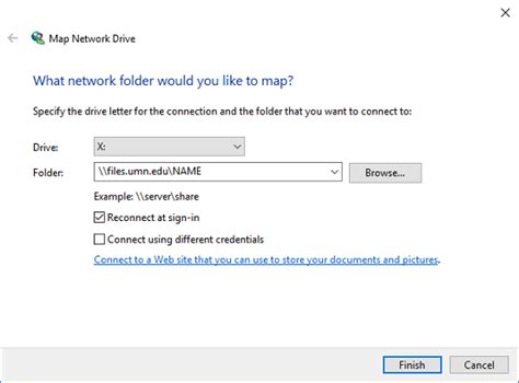 Connect To A Shared Drive Or Network Folder It Umn The People