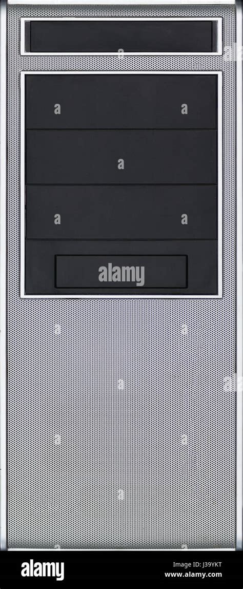 Front Side Of Computer Case Made From Silver Steel Background And Texture Stock Photo Alamy
