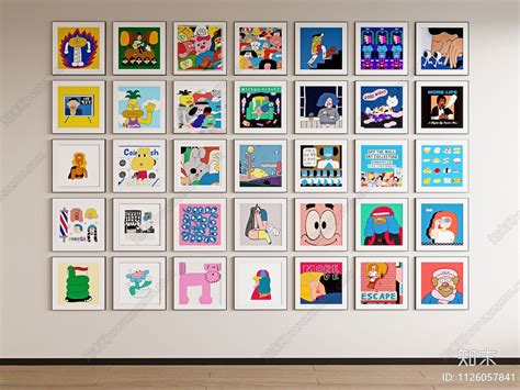 现代装饰画3d模型下载【id1126057841】知末3d模型网