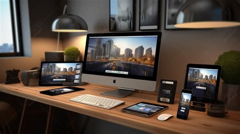 3d 그래픽으로 웹 페이지 제작 능력 향상 표시된 웹 생성기와 함께 테이블 위에 배치된 가젯 Seo 제목 컴퓨터 작업 배경 생성 배경 노트북 컴퓨터 배경