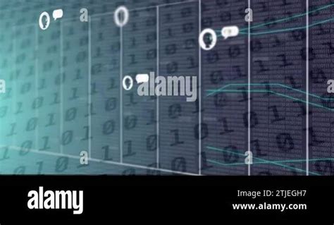 Animation Of Ai Data Chat And Icons And Binary Coding Global