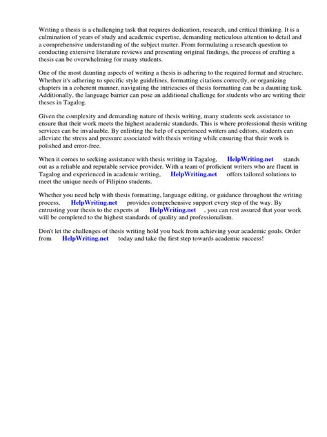 Thesis Format Sa Tagalog Pdf Tagalog Language Thesis