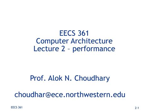 Ppt Eecs 361 Computer Architecture Lecture 2 Performance Powerpoint Presentation Id9092339