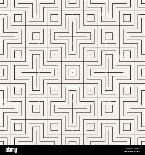 Vector Seamless Pattern Repeating Geometric Black And White Cross Lines Abstract Lattice