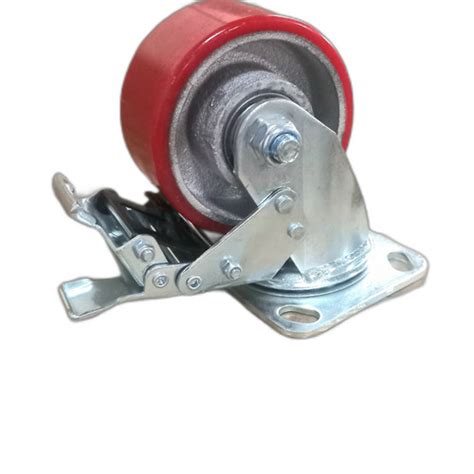 Jual Roda Trolly 4 Inch Polyurethane Heavy Duty 100 Mm Hidup Rem Kab Sidoarjo Material