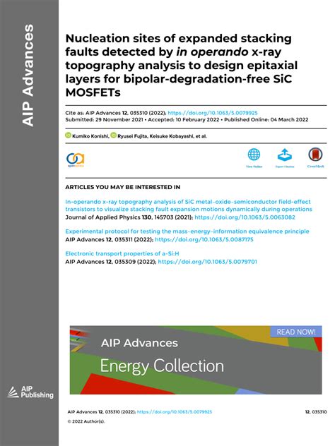 PDF Nucleation Sites Of Expanded Stacking Faults Detected By In Operando X Ray Topography