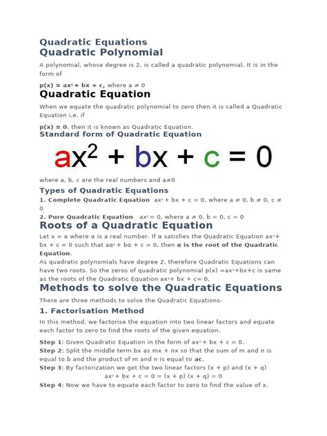 Quadratic Equations Pdf Cartesian Coordinate System Triangle