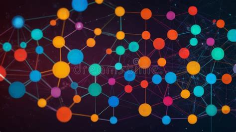 A Vibrant Digital Illustration Depicts A Network Of Colorful Nodes And Connections On A Dark