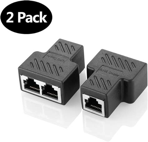 Conectores Splitter Rj45 Adaptador 1 A 2 Ethernet Splitter Coupler