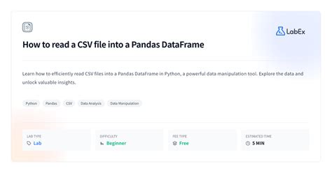 How To Read A Csv File Into A Pandas Dataframe Labex