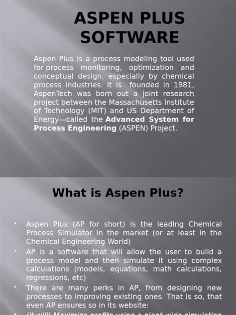 Aspen Plus Software Pdf Solubility Chemical Kinetics