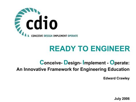Ppt Ready To Engineer Conceive Design Implement Operate An Innovative Framework For