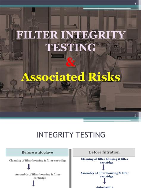 Filter Integrity Testing Filtration Sterilization Microbiology Free 30 Day Trial Scribd