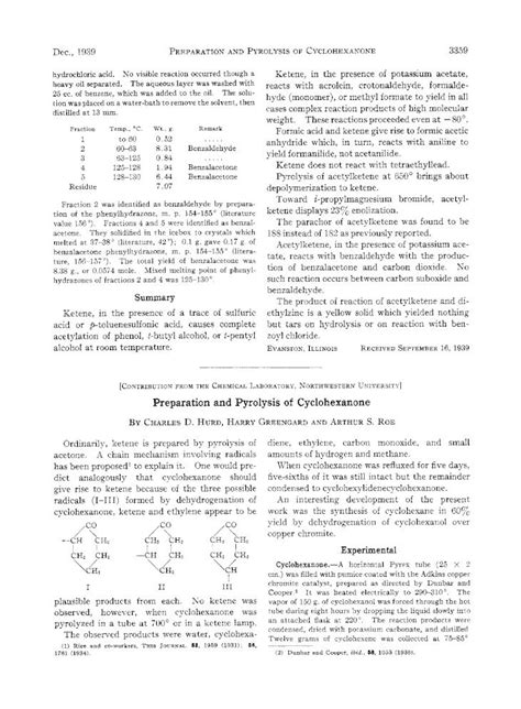 Pdf Preparation And Pyrolysis Of Cyclohexanone Dokumen Tips