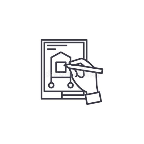 Designing A Project Black Icon Concept Designing A Project Flat Vector Symbol Sign