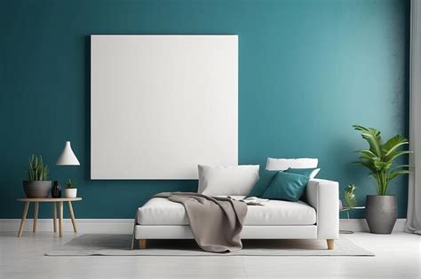 Inverted Color Wall Mockup With Blank White Canvas For Placing Your