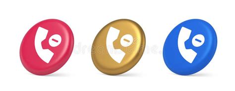 Phone Call Delete Contact Communication Button Voice Conversation Web Interface App 3d Isometric