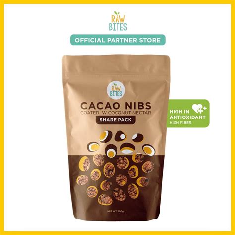 Raw Bites Cacao Nibs Coated With Coconut Nectar 200g High In