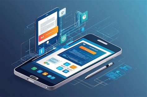 Premium Photo Web Develop For Mobile Phone Vector Concept Create Software And App For Cell