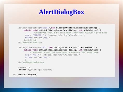 Alertdialog In Android Ppt