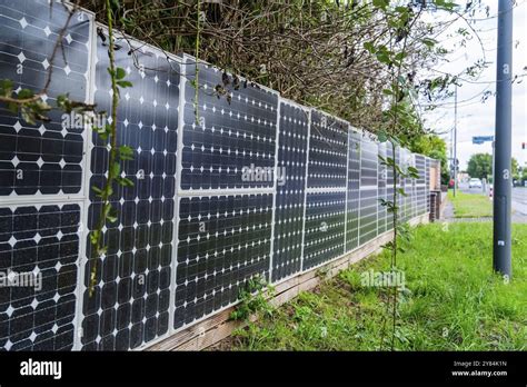 Solar Fence Solar Panels As A Garden Fence And Privacy Screen On A