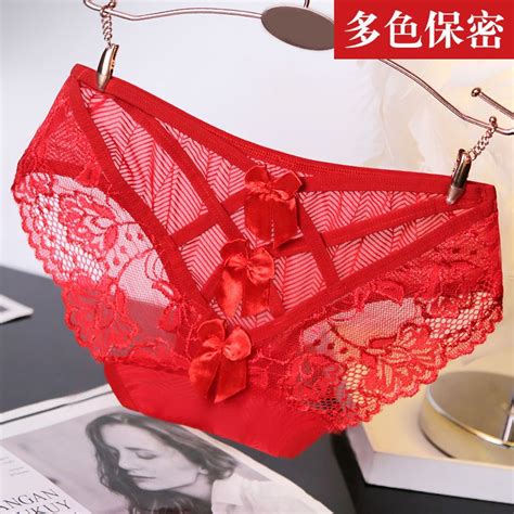 ชุดชั้นในสตรีลูกไม้กลวงตาข่ายบางเฉียบระบายอากาศเซ็กซี่บริสุทธิ์ปรารถนาลมญี่ปุ่นกางเกงในหวาน