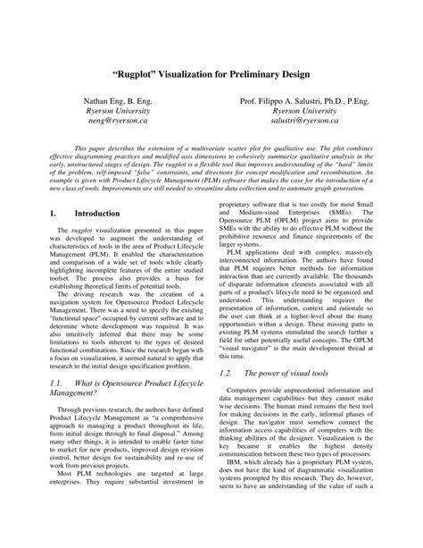 Pdf “rugplot” Visualization For Preliminary Design
