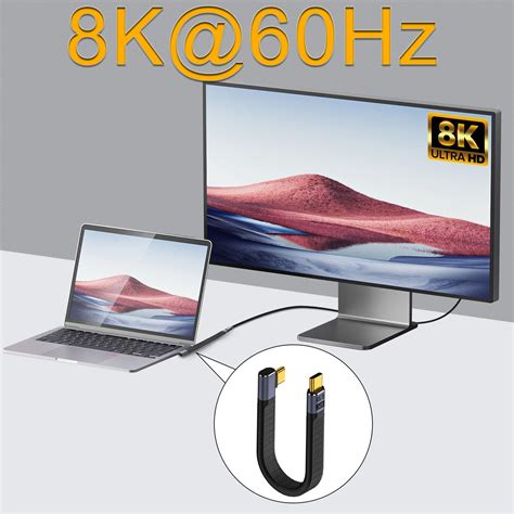 Qianrenon Cable Corto De Carga Rápida Pd De 240 W Usb 4 0 C De 90 En ángulo Recto 40 Gbps Tipo