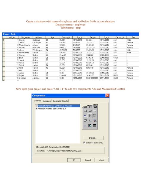 Save Delete Update And Search Record By Adodc With Pdf Pdf