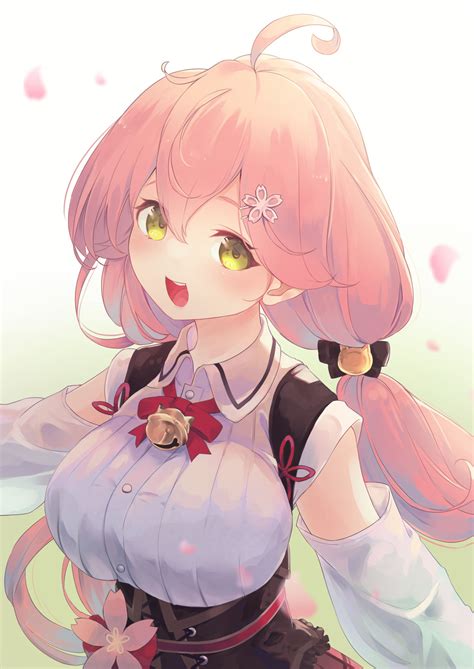 Safebooru 1girl Ahoge Alternate Hairstyle Bell Buttons Cherry