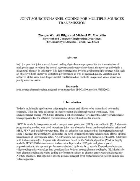 Joint Source Channel Coding For Multiple Sources Transmission