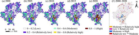 Spatial Distribution Of Human Activity Intensity In Guiyang From 2000 Download Scientific