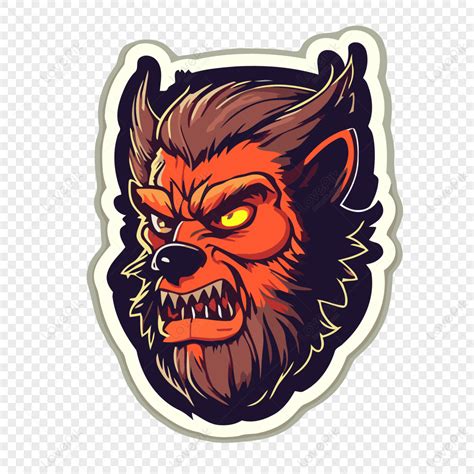 Sticker With A Werewolf Troll Head Vector Clipart Free Png And Clipart