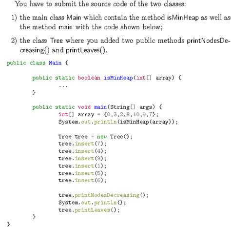 Solved Problem 1 50 Points Implement A Method Is Min Heap