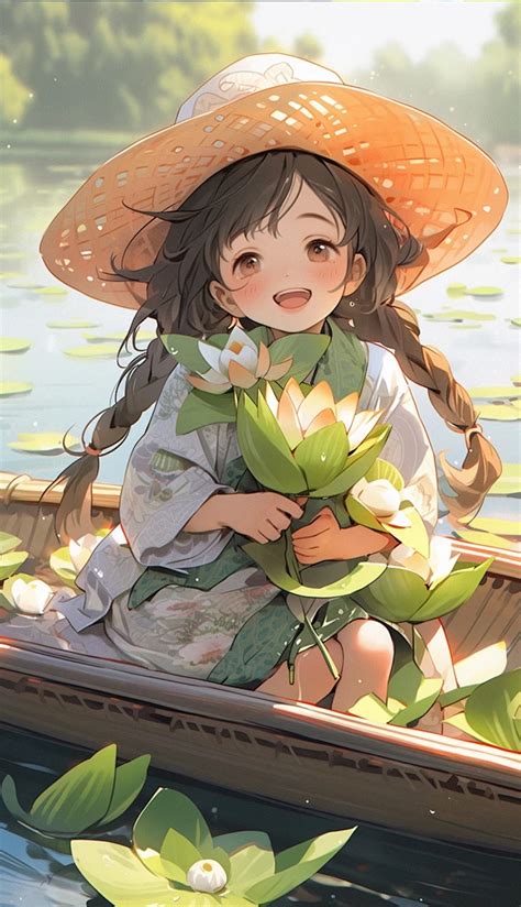 少女采莲数字艺术ai 众图网 花瓣网