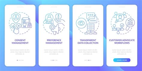 Premium Vector Ciam Strategy Features Blue Gradient Onboarding Mobile App Screen