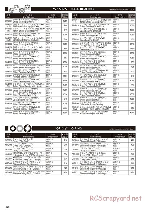 Kyosho Ultima SC Parts List 30855 RCScrapyard Radio Controlled Model Archive