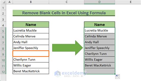 How To Remove Blank Cells Using Formula In Excel 7 Methods