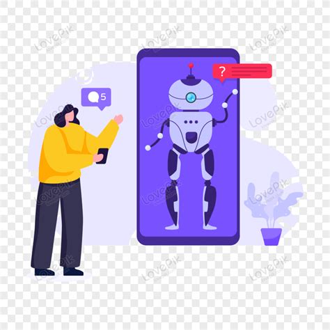 로봇 조수 평면 그림 벡터입니다 Png 일러스트 무료 다운로드 Lovepik