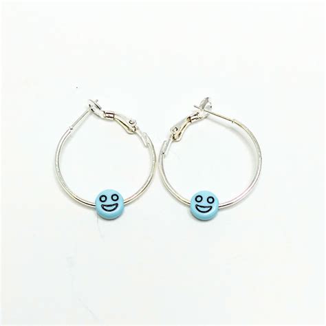 Emoji Silver Hoop Earrings Costello International