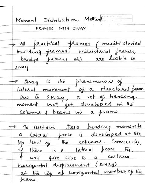 Sway Analysis Moment Distribution Method Pdf