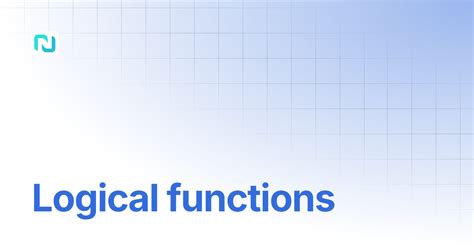 Logical Functions Nedyx