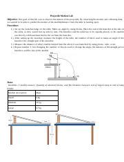 Projectile Motion Lab AP Physics 1 Pdf Hanna Argo Leslie Arciniega Homero Vazquez Daria