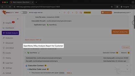 自动分析 Core Dump（使用 Openresty Xray） Openresty 官方博客